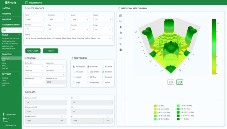 Diseño de Sistema de Riego con Hydraulic Tool | Rivulis
